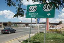 End of U.S. Highway 666